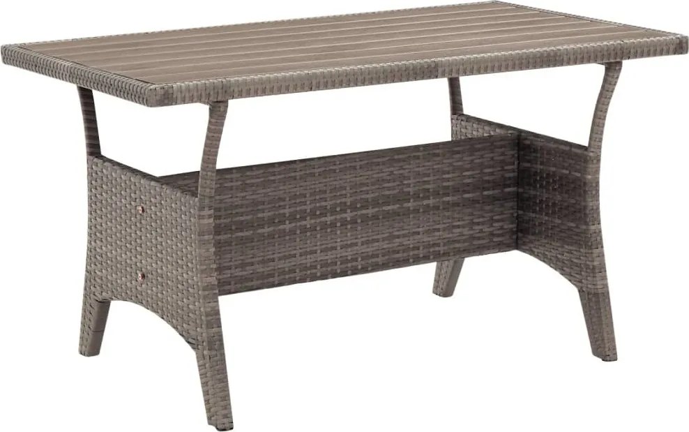 vidaXL Zahradní stůl 120 x 70 x 66 cm polyratan [316584] Barva: Tmavě šedá