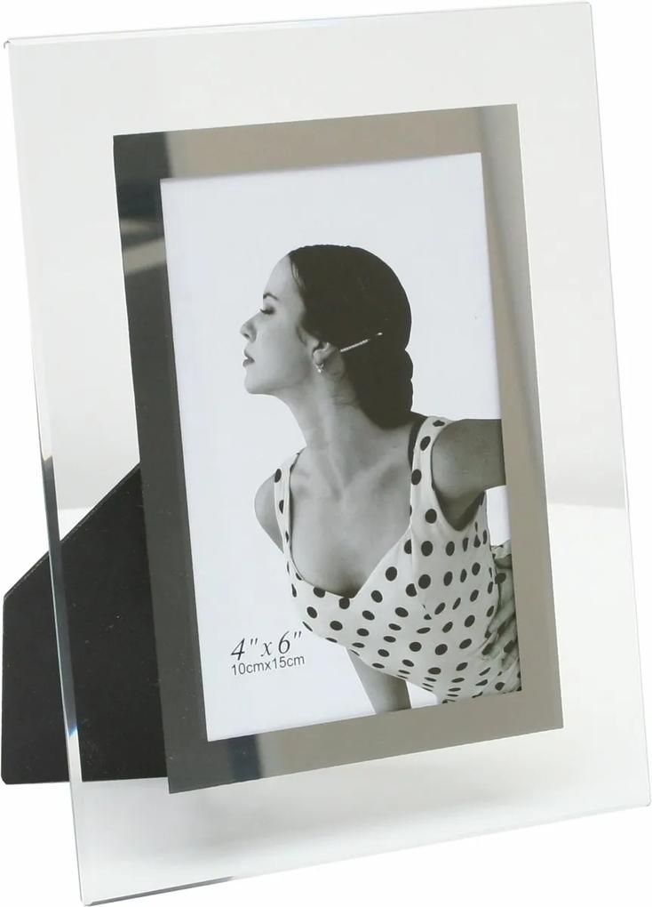 Deknudt Skleněný fotorámeček ve stříbrné barvě 13x18 cm | BIANO