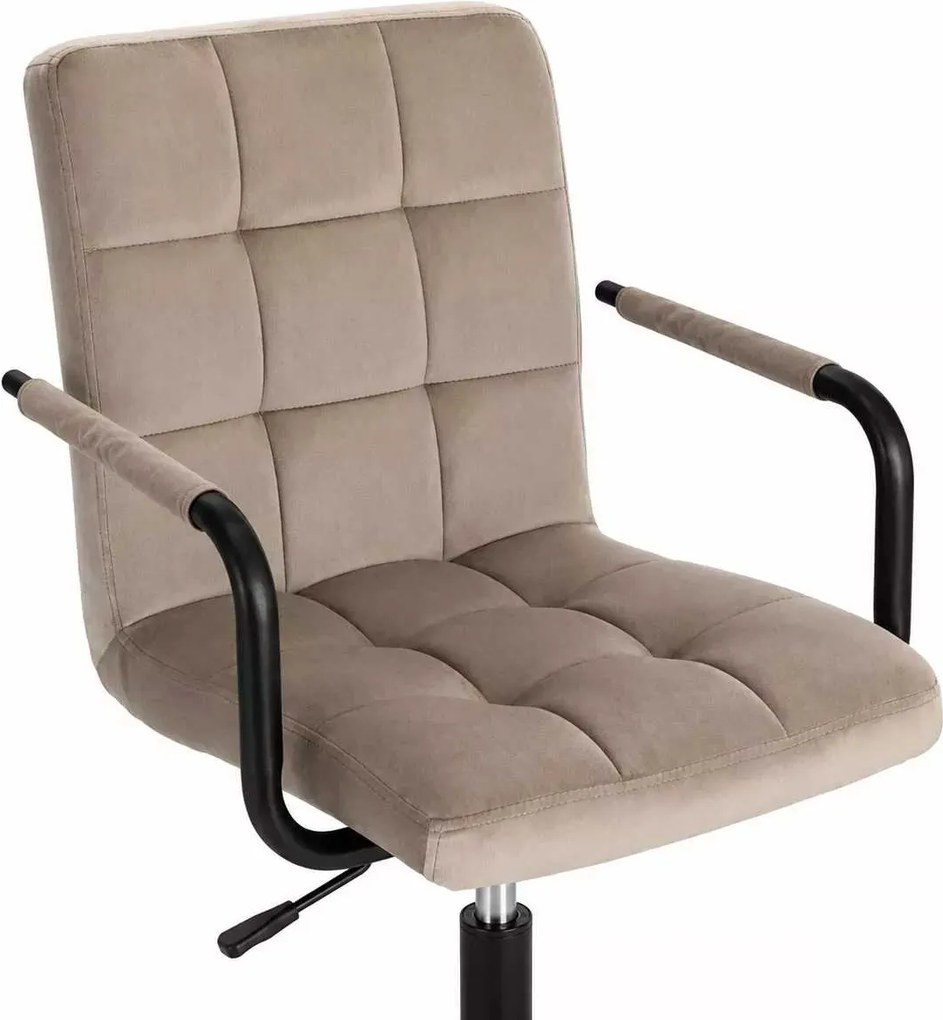LuxuryForm DESIGN Otočná židle VERONA BLACK VELUR na černém kříži - latte
