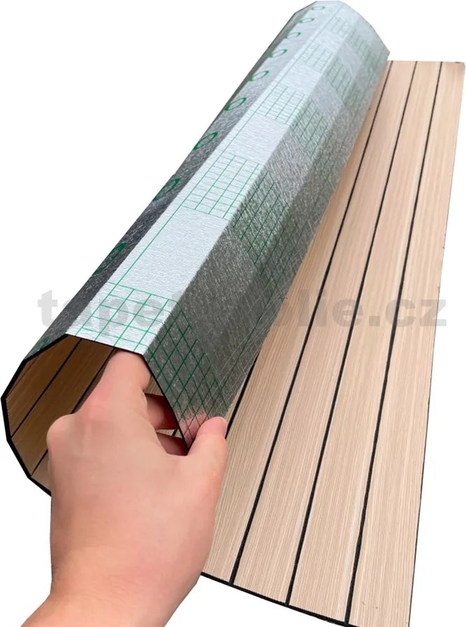 Samolepící lamely na zeď L01 - 2. jakost, cena za kus, rozměr 100 cm x 60 cm, světle hnědé, IMPOL TRADE
