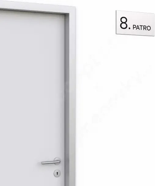 ACCEPT Označení podlaží "8. PATRO" - stříbrná tabulka - černý popis