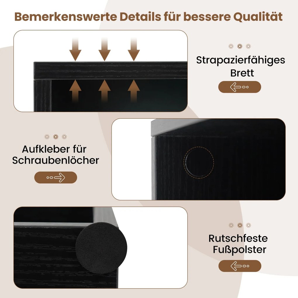 Costway Sada 2 dvoupatrových knihoven 42 cm, černá