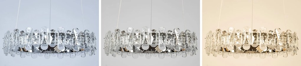Toolight, LED závěsné svítidlo s křišťály APP1041-CP + dálkové ovládání, chromová, OSW-09472