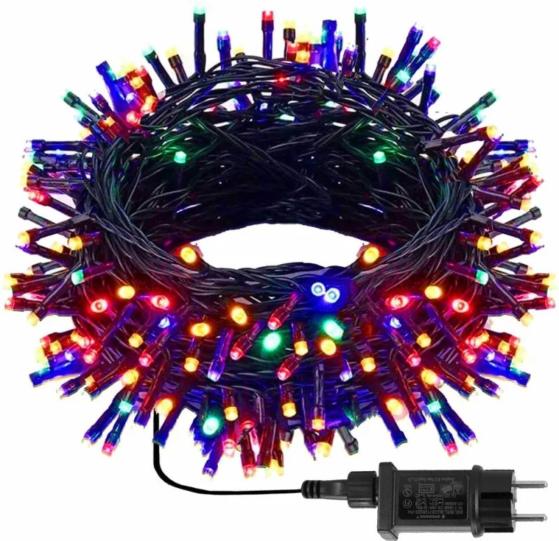 LED světelný řetěz - 52,5m, 1000LED, 8 funkcí, paměť, IP44, multicolor