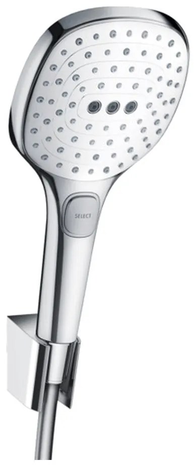 Hansgrohe Raindance Select E, sprchový set 120 3jet s hadicí 1600 mm, bílá/chromová, HAN-26720400