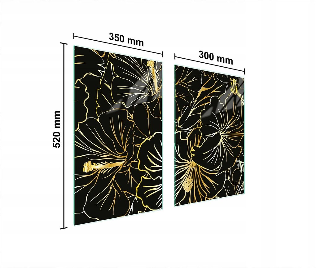 Skleněná Ochranná Deska Do Kuchyně 65x52 Květiny