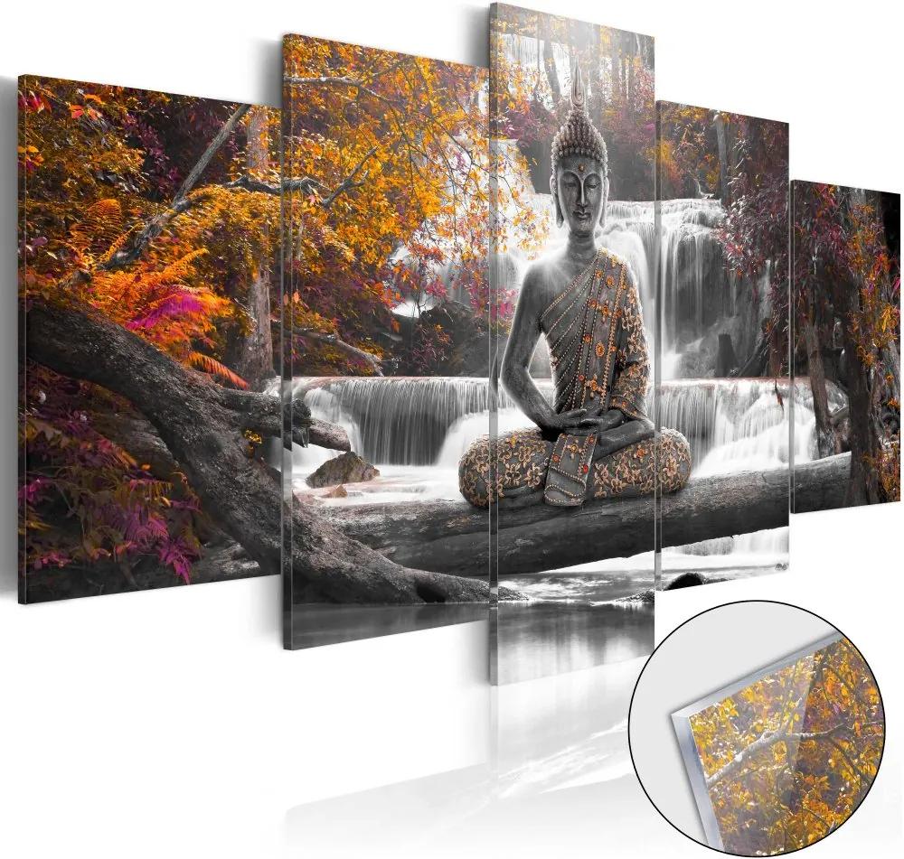 Obraz na skle Bimago - Autumnal Buddha 100x50 cm