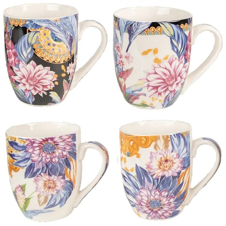 Set 4 porcelánových hrnků Tijn – 300 ml