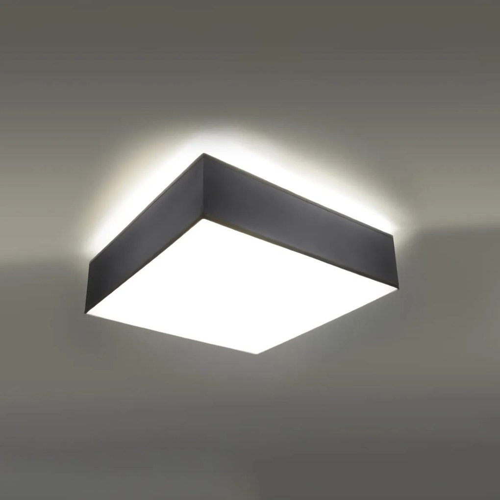Stropní svítidlo Horus, 1x šedé plastové stínítko, (bílý plast), (35 cm)