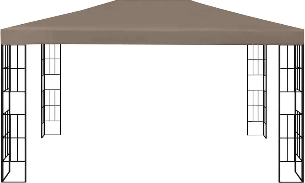 Altán se světelnými LED řetězy 4 x 3 m taupe 3070325