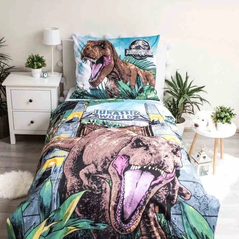 JERRY FABRICS Svítící povlečení Jurský Svět Roar svítící Bavlna, 140/200, 70/90 cm