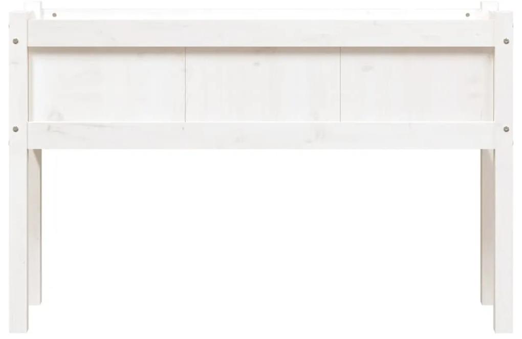 Zahradní truhlík s nohami bílý 110x31x70 cm masivní borovice,  837566