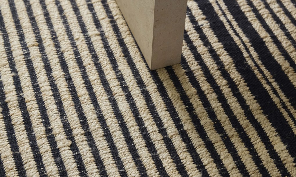 Diamond Carpets India, Ručně vázaný kusový koberec Elowen 116 Natural, 120x170, černá, chodba / předsíň