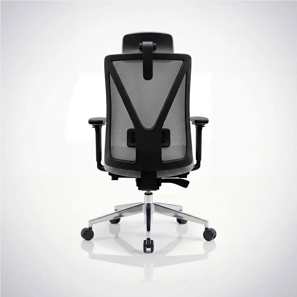 Ergonomická otočná kancelářská židle s síťovaným opěradlem, šedá: VECTOR