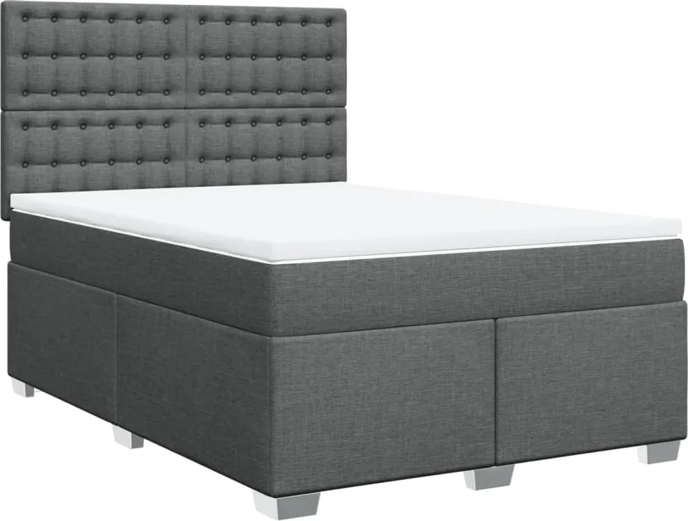 Box spring postel s matrací tmavě šedá 160x200 cm textil 3290554