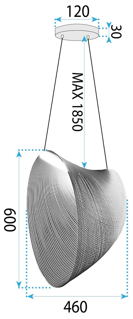 Toolight Toolight, LED závěsné osvětlení 16W, 3000K, LHJ055-1CP, OSW-50052