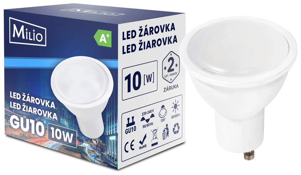 BERGE LED žárovka - GU10 - 10W - 850Lm - neutrální bílá