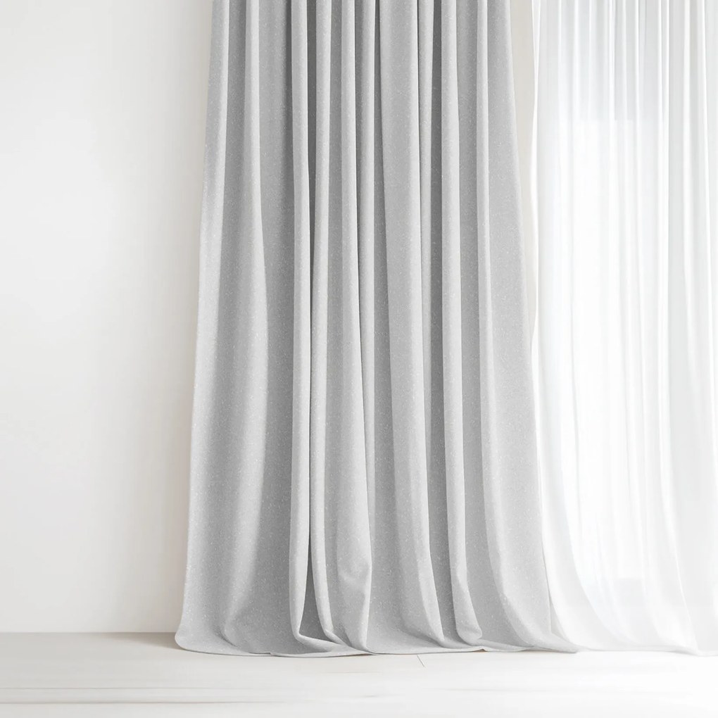 Goldea dekorační exkluzivní závěs - stříbrný se třpytkami 240x135 cm