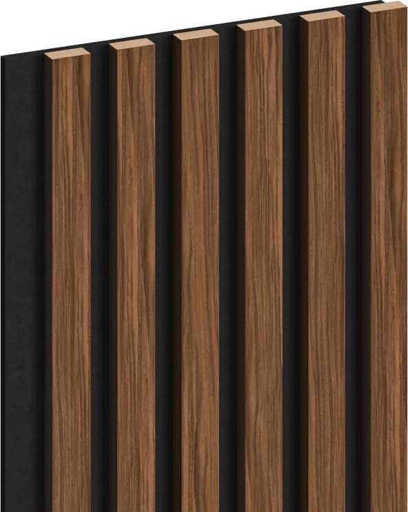Mexen Lam-F, akustické stěnové lamely 275 × 30 cm, plstěný podklad 8 mm, technická dýha, mahagon rubínový, S105-275307-3015-013