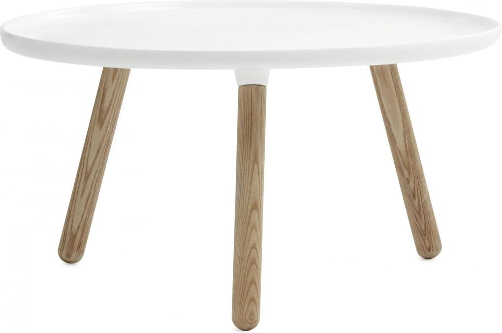 normann COPENHAGEN Kulatý stolek White 78 cm, bílá barva, dřevo, plast