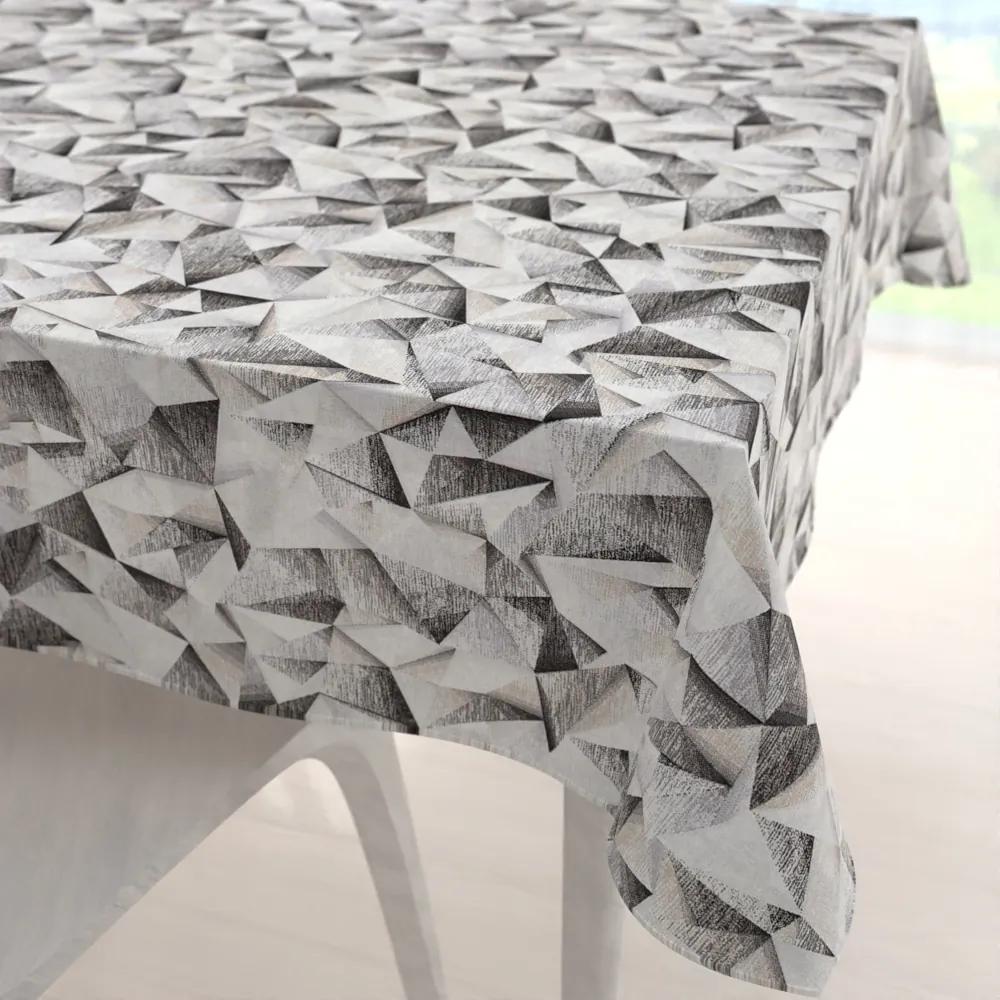 Biante Dekorační čtvercový ubrus Porto PRT-008 Šedo-béžové krystaly 100x100 cm