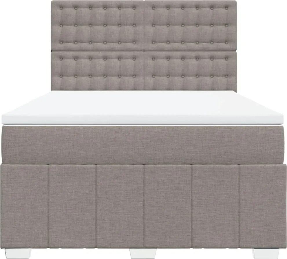 Box spring postel s matrací taupe 140x190 cm textil 3291681