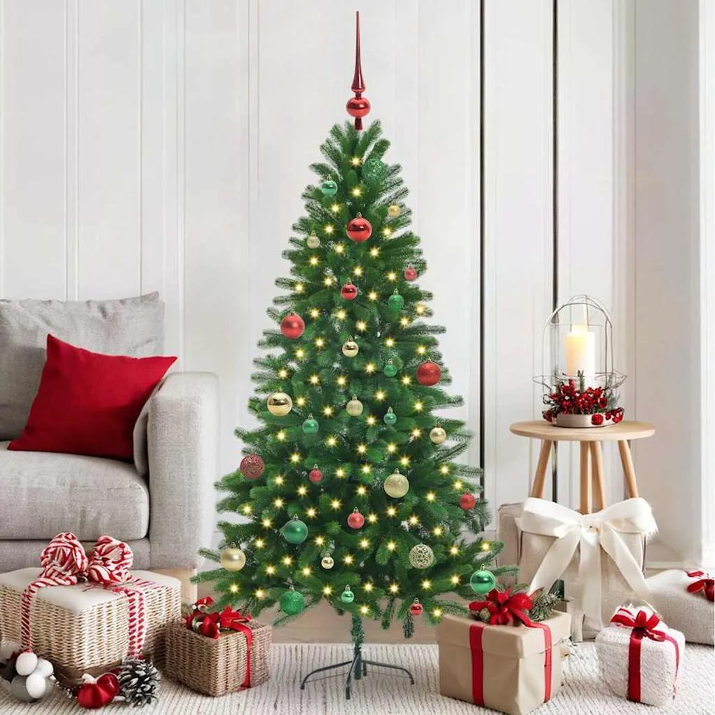 Vánoční stromeček s 150 LED diodami s stojanem Zelená 150 cm PE 3396326