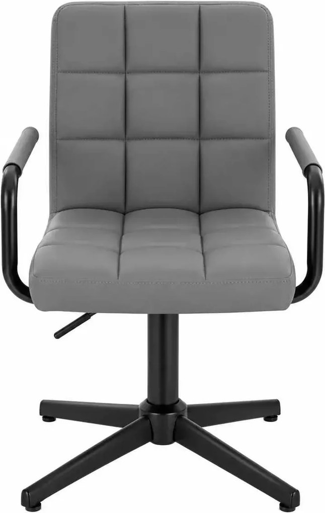 LuxuryForm DESIGN Otočná židle VERONA BLACK na černém kříži - šedá