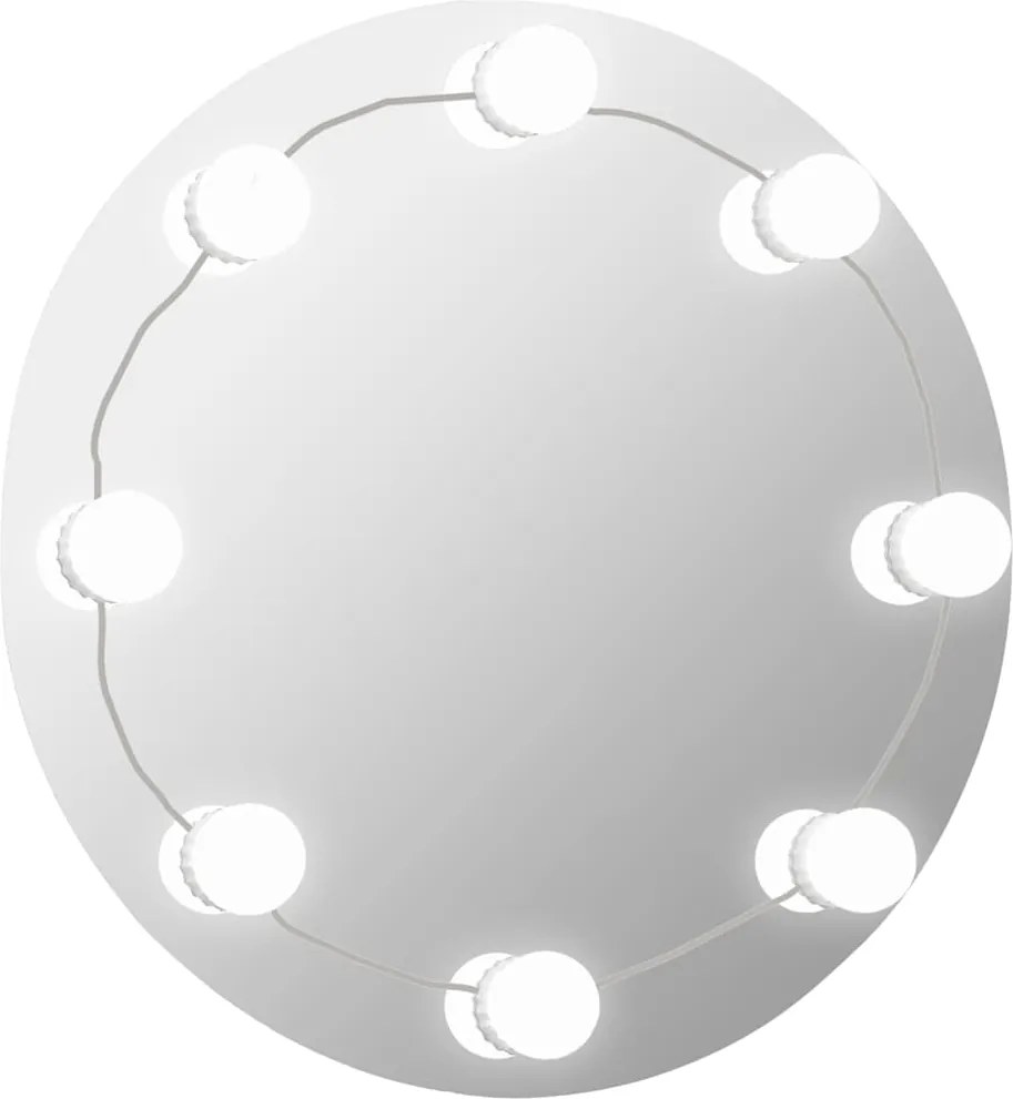 Nástěnné zrcadlo s LED osvětlením kulaté sklo 3078640