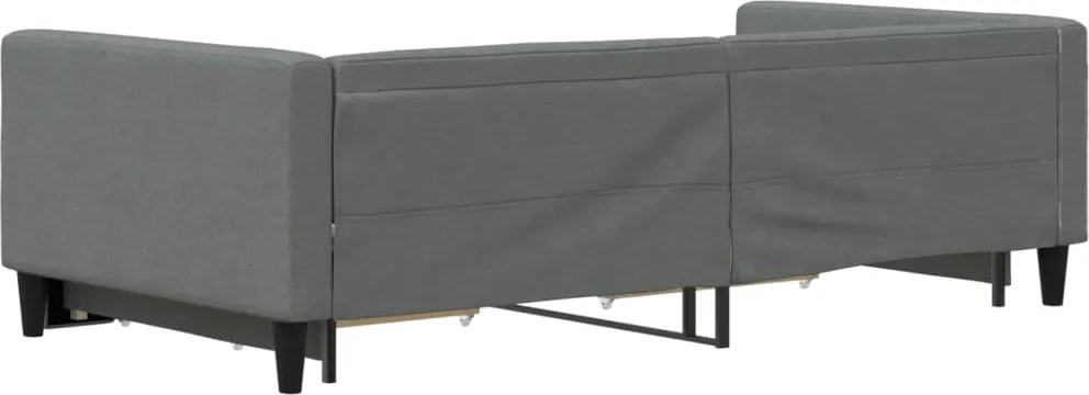Válenda s přistýlkou a zásuvkami tmavě šedá 100 x 200 cm textil 3196620