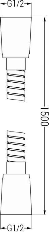 Mexen příslušenství, Sprchová hadice 150 cm, nerezové opletení, černá, 79460-70