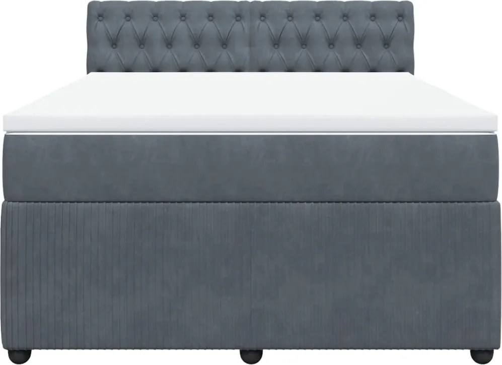 Box spring postel s matrací tmavě šedá 140x200 cm samet 3287765