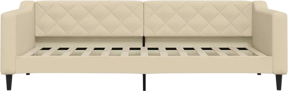 Válenda s přistýlkou a zásuvkami krémová 90 x 200 cm textil 3197466