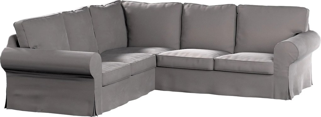 Potah na pohovku IKEA Ektorp rohová barva šedá látka lesklé, sametová