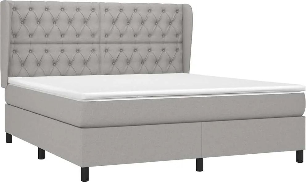 Box spring postel s matrací světle šedá 160 x 200 cm textil 3128213