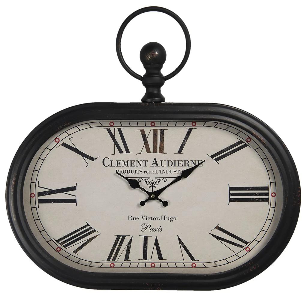 Oválné vintage hodiny Clement Audierne - 50*3*44 cm / 1*AA