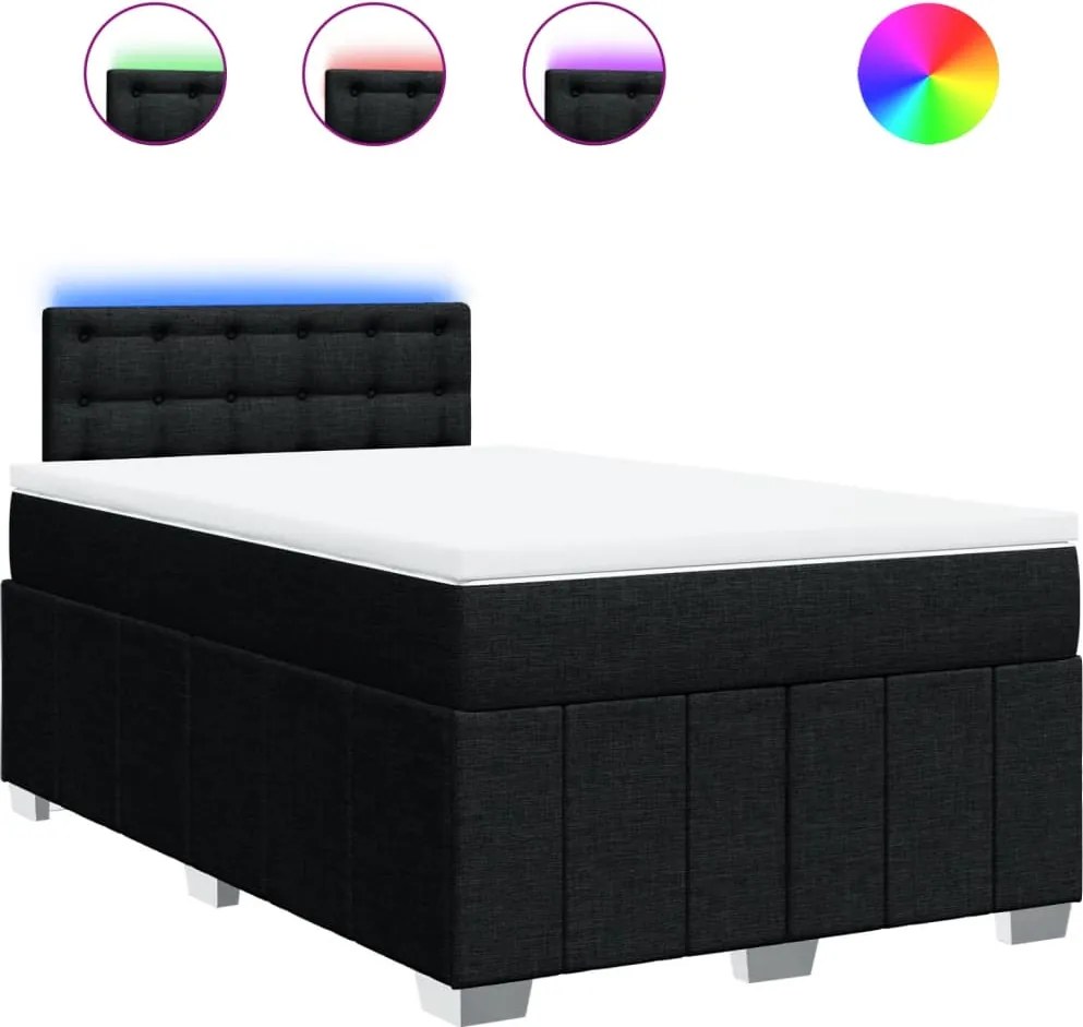 Box spring postel s matrací černá 120x200 cm textil 3289351