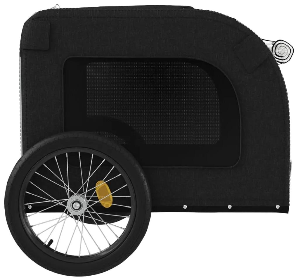 Vozík za kolo pro psa šedý a černý oxfordská tkanina a železo - Default Title