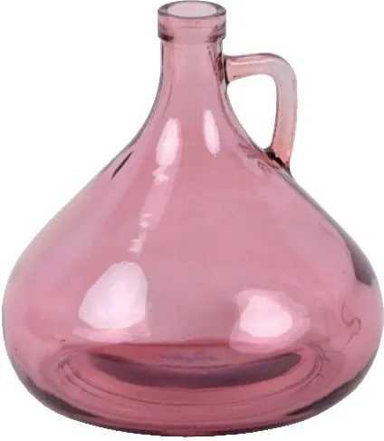 Růžová váza z recyklovaného skla Ego Dekor Cantaro, výška 17,5 cm
