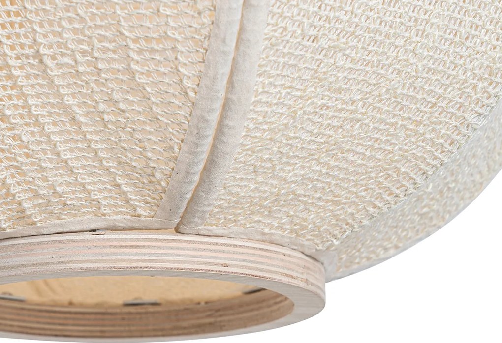 Smart Pendant Lamp Natural Fabric 48 cm Incl. Wifi G95 - Rob