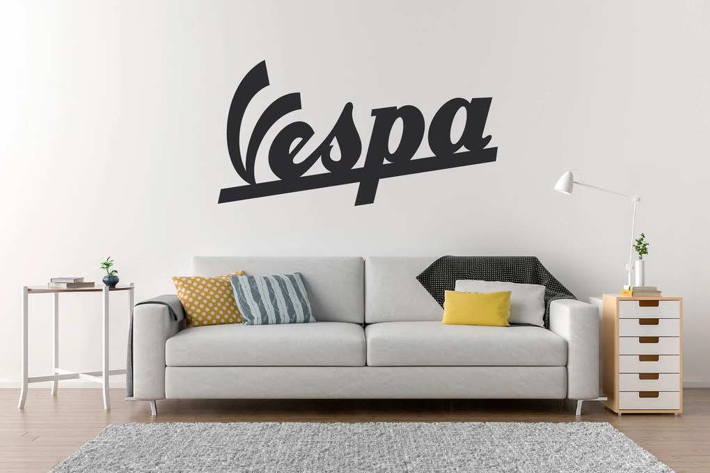 Lepy.cz Samolepka na zeď Vespa - logo Velikost (šířka x výška): 50x26cm, Barevná varianta: Černá