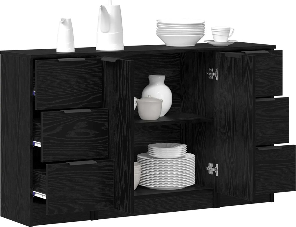Servírovací skříň 3 ks Černý dub 121 x 30 x 70 cm 3332544
