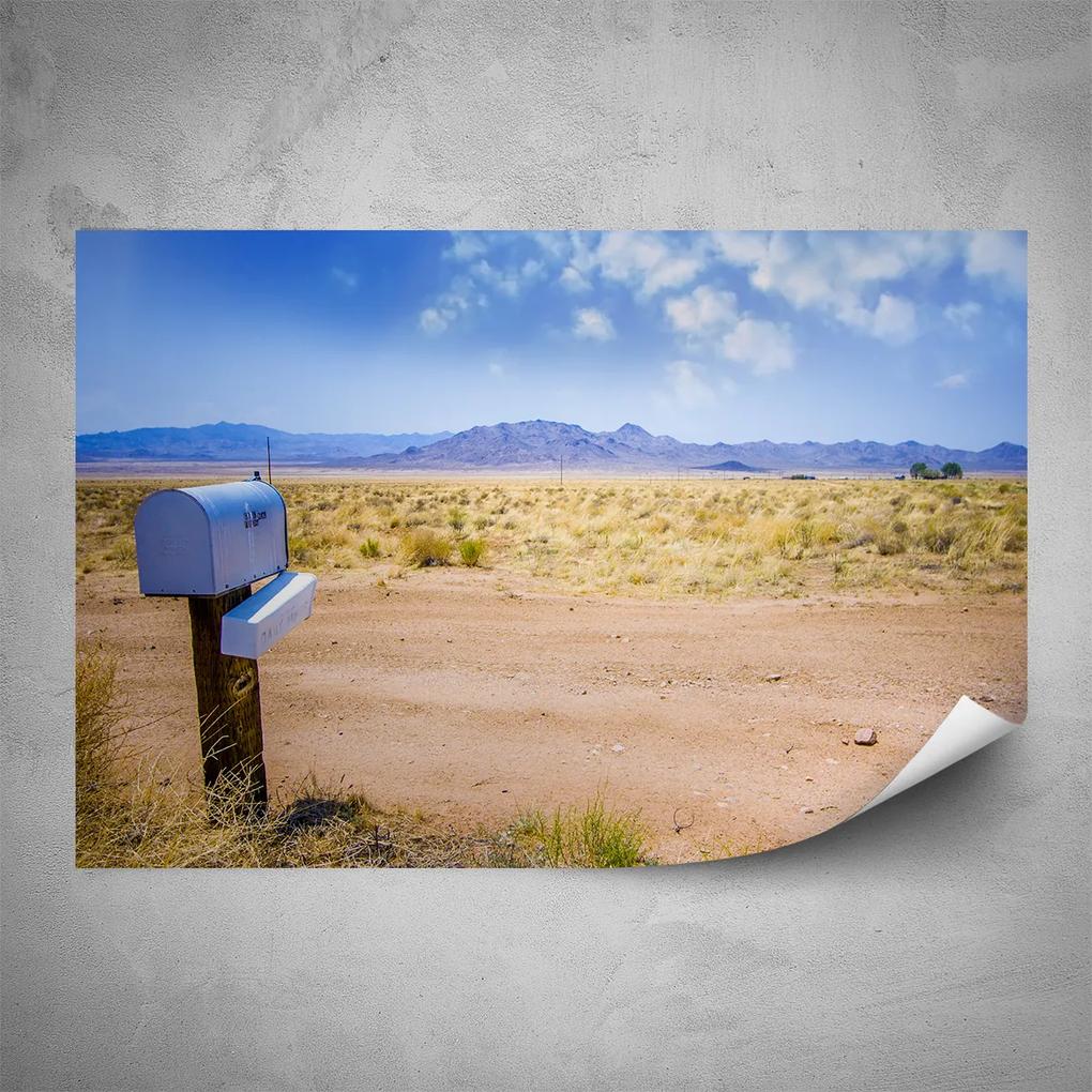 Plakát - Poštovní schránka na poušti (60x40 cm) - PopyDesign