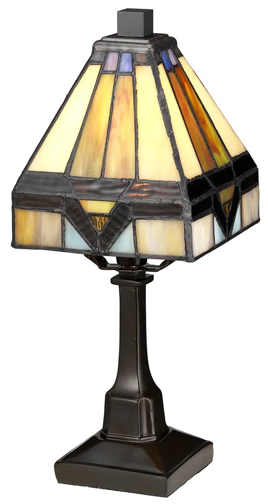 Vitrážová stolní lampička Holmes (Elstead)