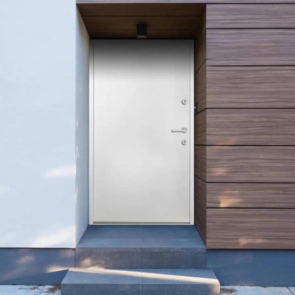 Vchodové dveře bílé 90 x 200 cm hliník,  3190530