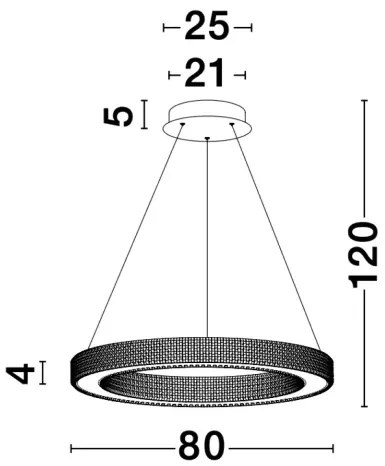 LED lustr Fiore 80 zlaté