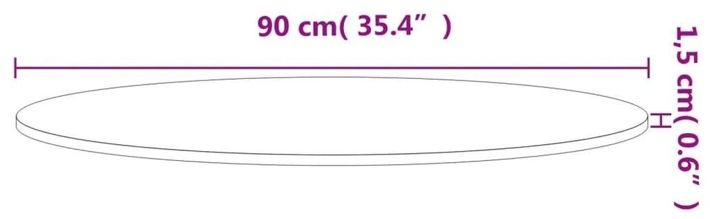 Stolní deska Ø 90 x 1,5 cm kulatá masivní bukové dřevo - Default Title