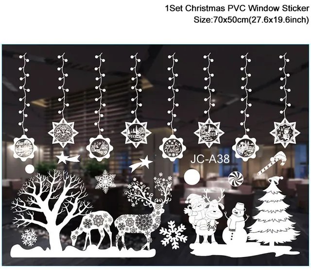 Vánoční dekorace - samolepky na okno s vánočními motivy (19-35) Barva: 26