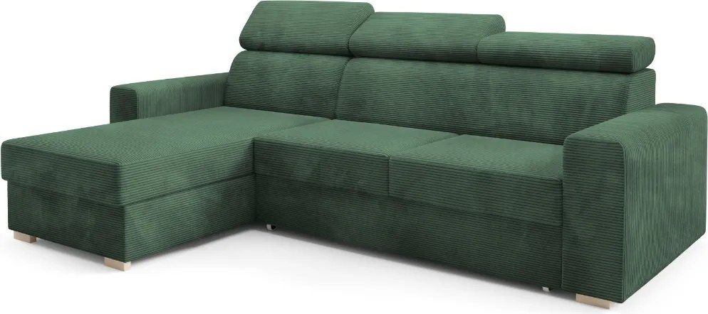 Rohová rozkládací sedací souprava do L MOKKA, 236 cm, s úložným prostorem Roh pohovky: Pravý roh, Barva látky Poso: Černá (Poso 135)