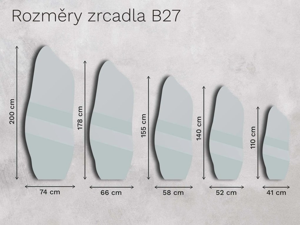 Bronzové zrcadlo Base B27 58×155